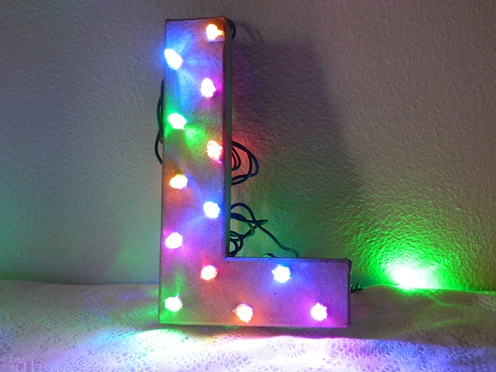 Christmas Light Cardboard Letter - Fair Robin Revival