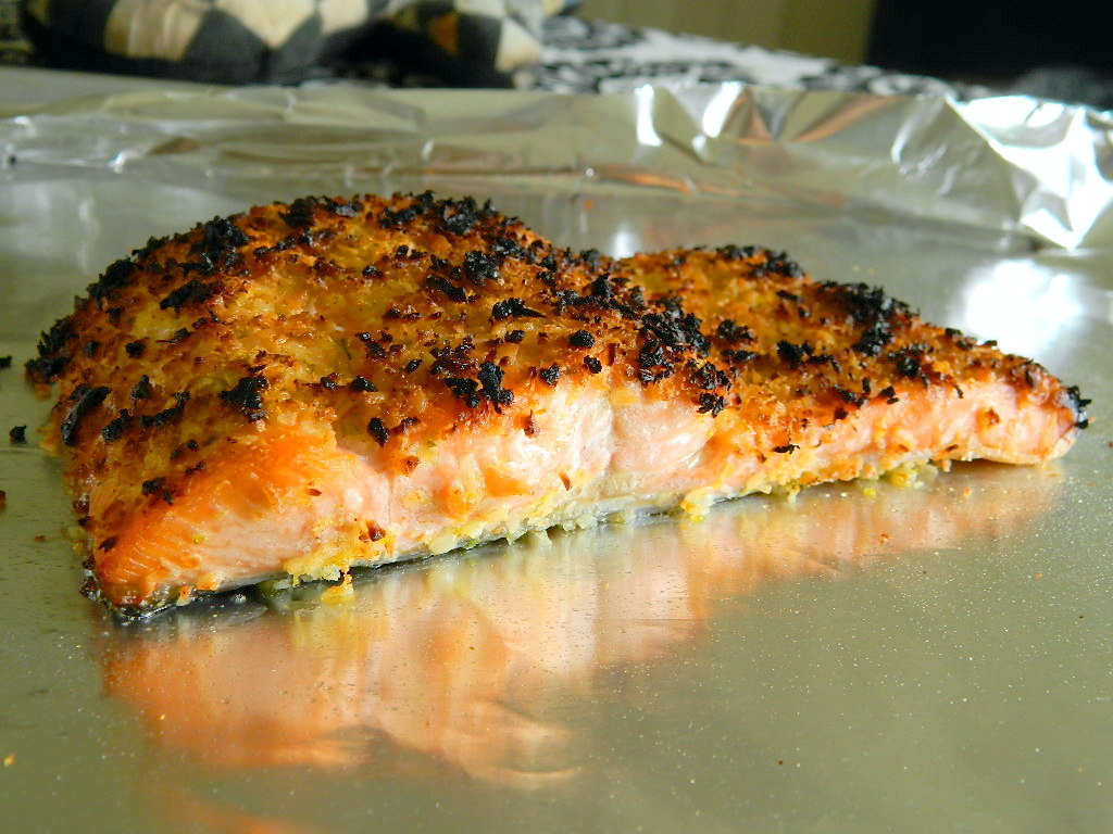 Coconut Crusted Salmon with Mango Rum Sauce - Fair Robin Revival