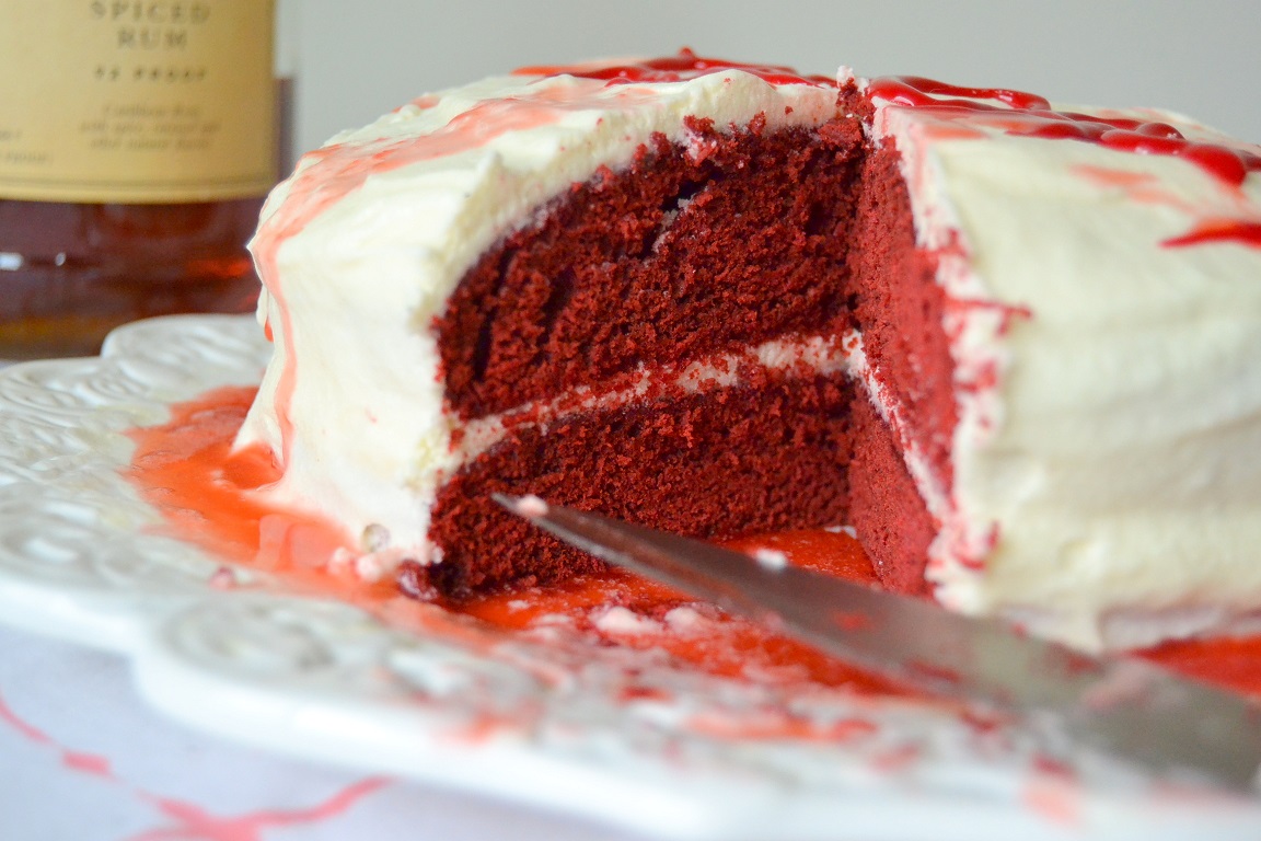 REDRUM Cake with Boozy Cream Cheese Frosting - Fair Robin Revival