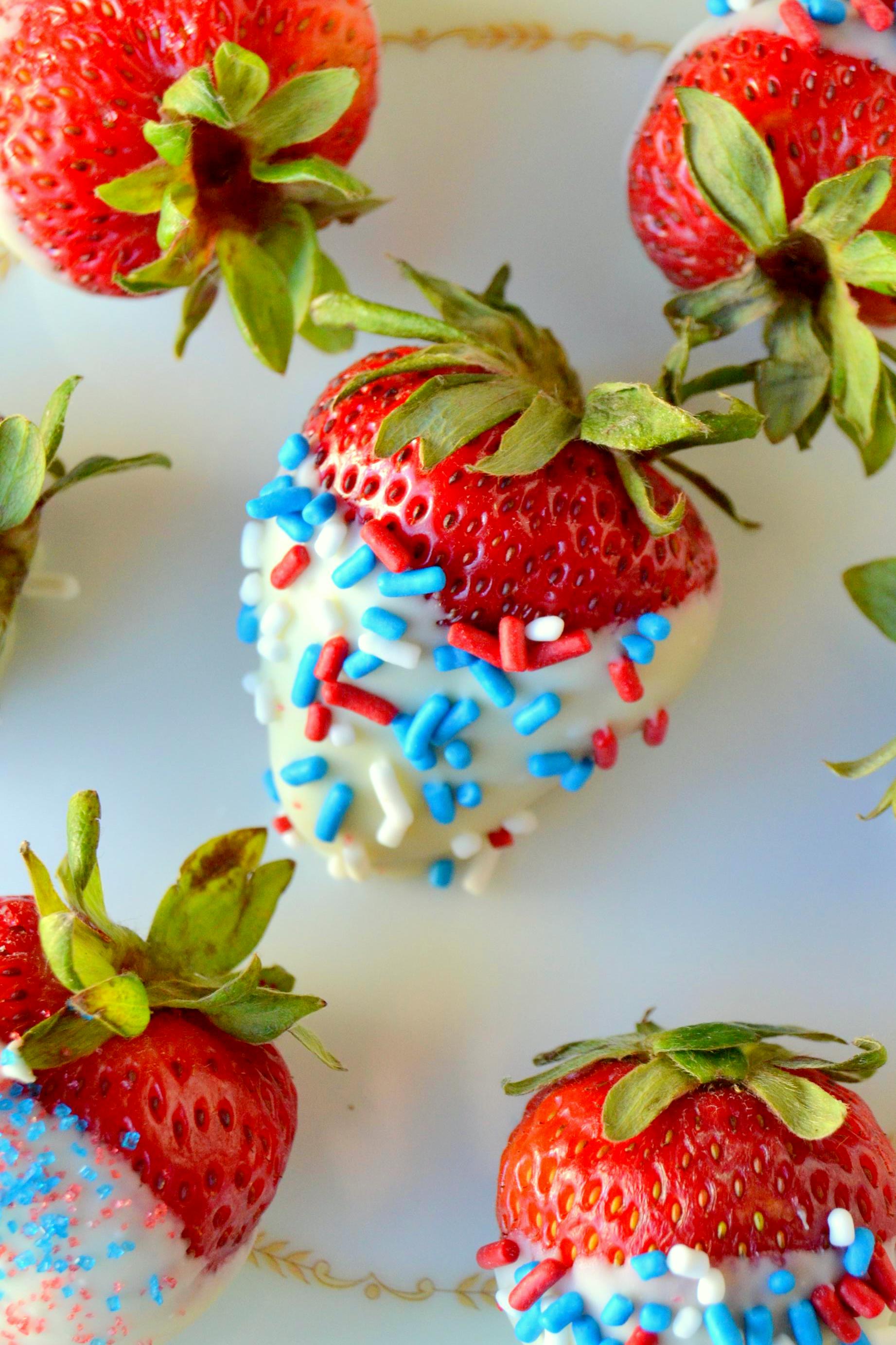 White Chocolate and Sprinkle Covered Strawberries - Fair Robin Revival